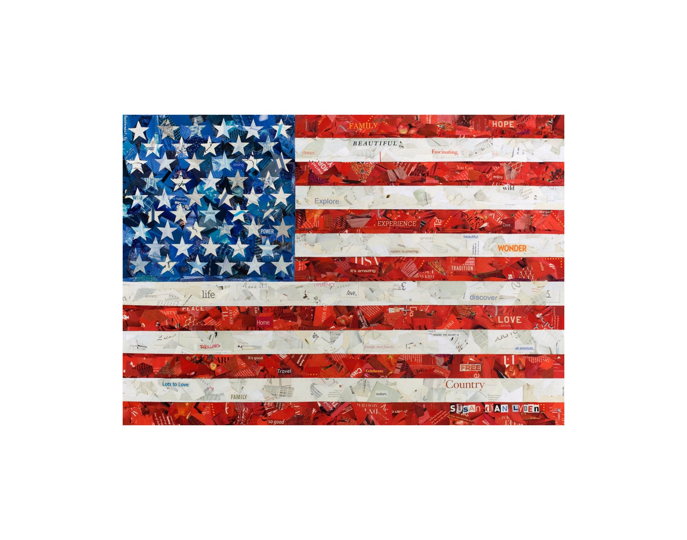 American Flag Collage Print - Etsy