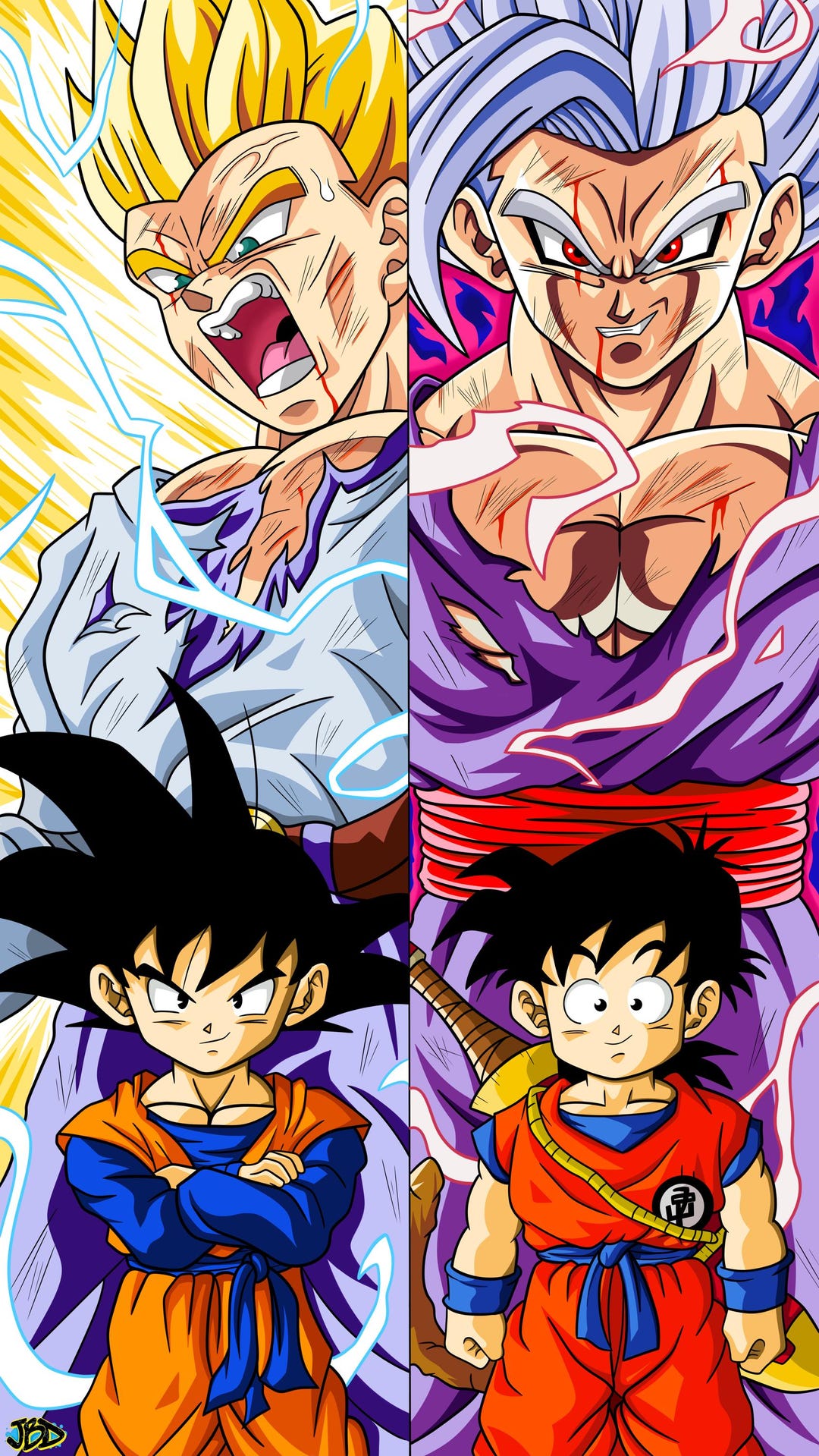 Digital Artwork of Beast Gohan & Adult Goten Full From Dragonball Super ...