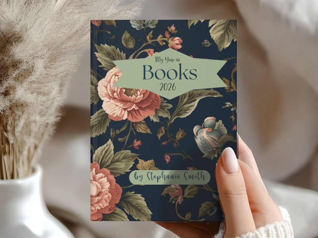 Personalized Reading Log Journal Floral Dark Academia Book Tracker 2026 ...