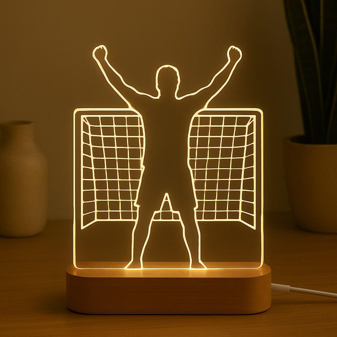 Personalized Soccer Night Light: Custom 3D Football LED Lamp - Etsy