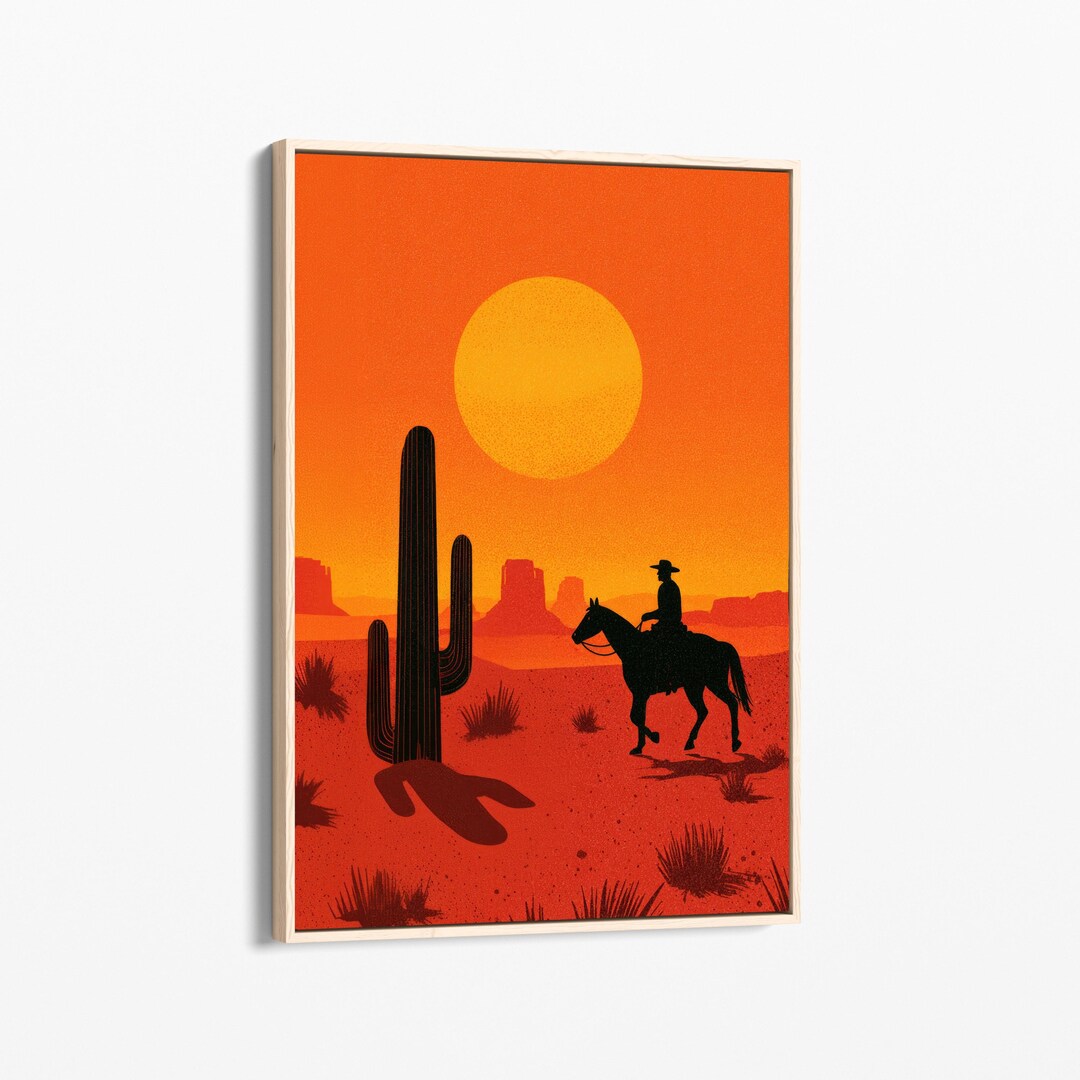 Cowgirl Boho Western Painting Canvas Print | Vintage Western Boho Art ...