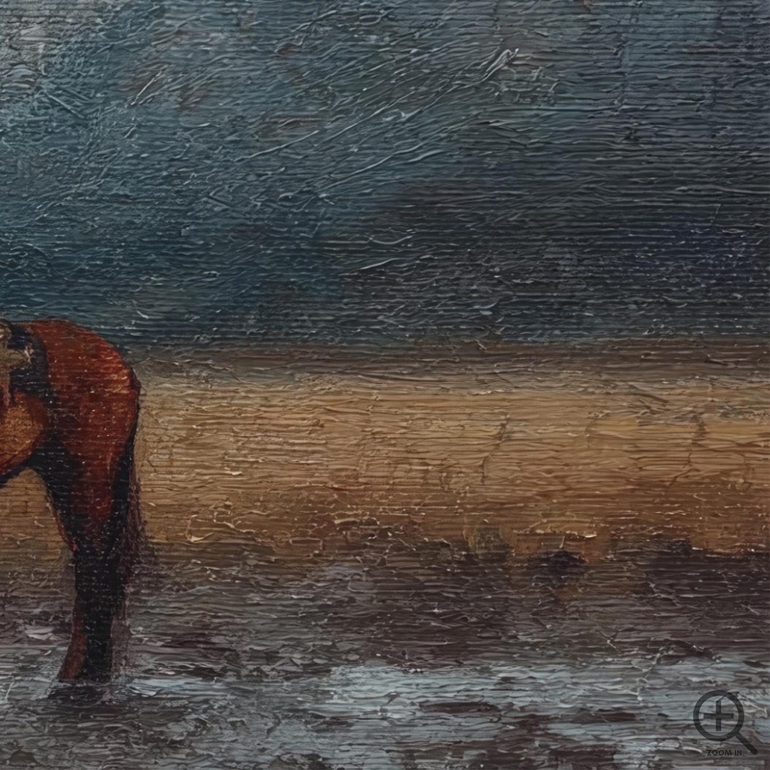 Vintage Cowboy Painting Print | Western Mountain Landscape Wall Art ...