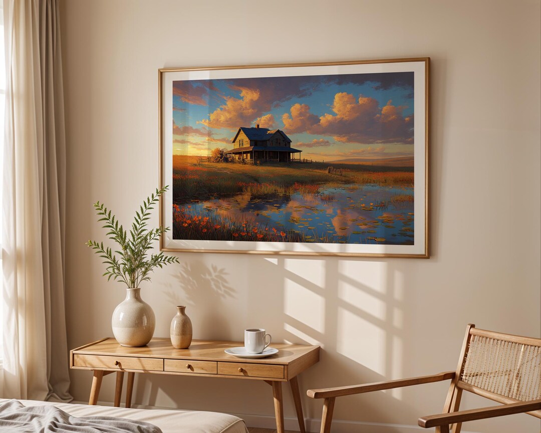 Rustic Cabin Wall Art | Nature Landscape Printable | 30x20 46x30 61x41 ...