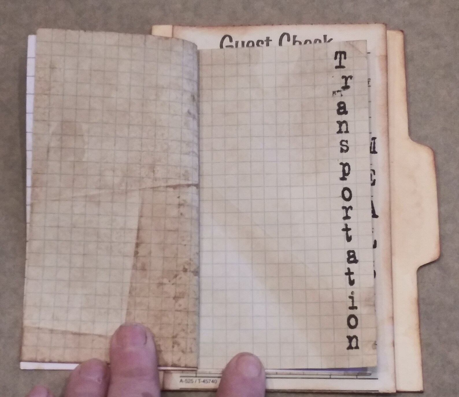 Travel Junk Journal Insert With Rusted Metal Prong Fasteners | Etsy