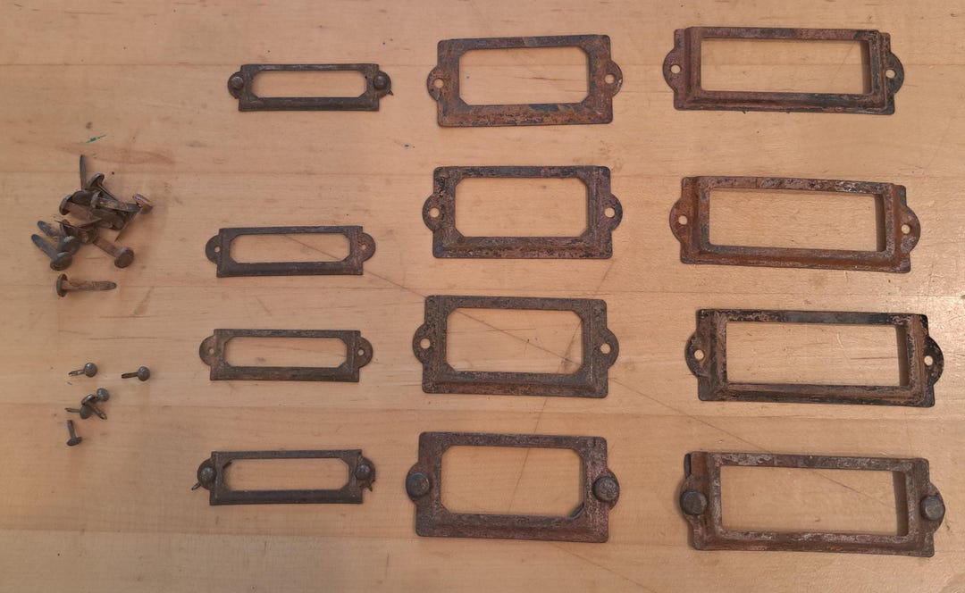 Rusted Book Plates/label Holders - Etsy