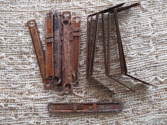 Rusted Metal Prong Fasteners Set of 5 Rusted Embellishments - Etsy