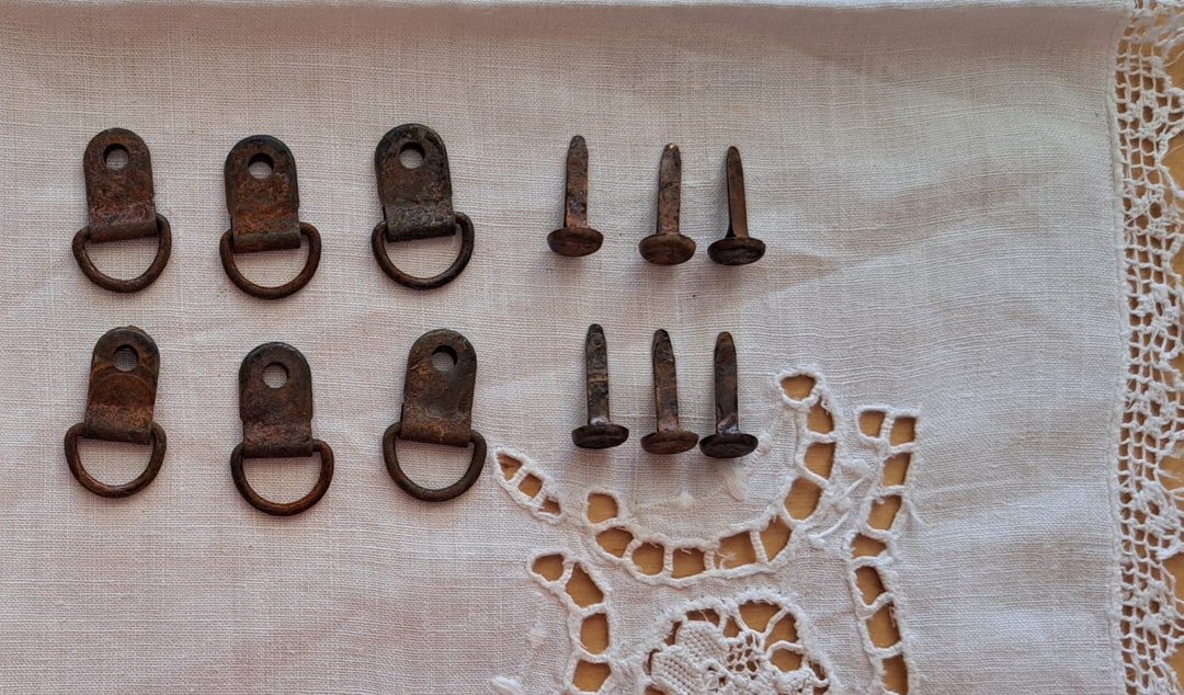 Rusted D Ring Fasteners, Set of 6, Rusted Fasteners, Rusted ...