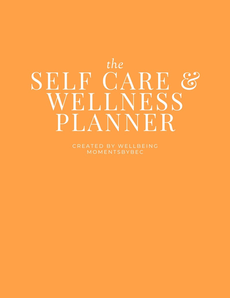 Self-care Wellness Planner - Etsy
