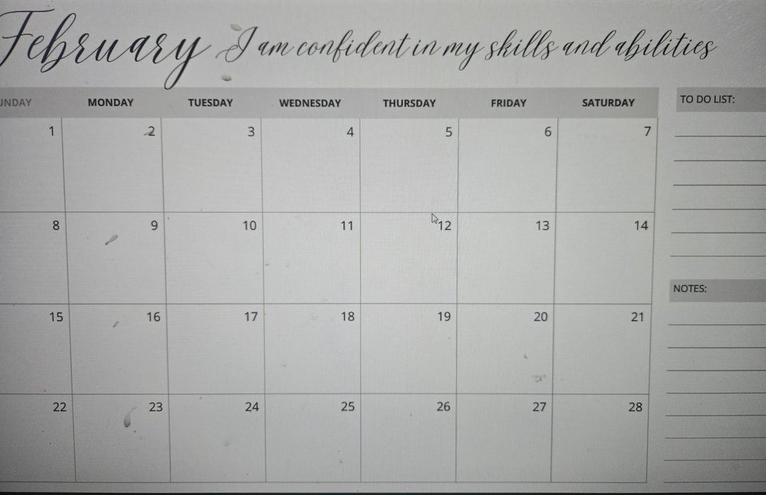 Minimalist 2026 Calendar: Uplifting Affirmations for Focus - Etsy