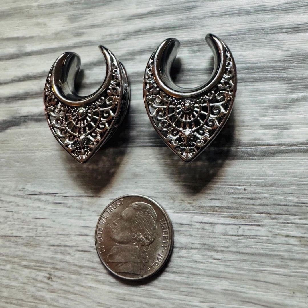 Silver Ornate 16mm Ear Saddles Stainless Steel - Etsy