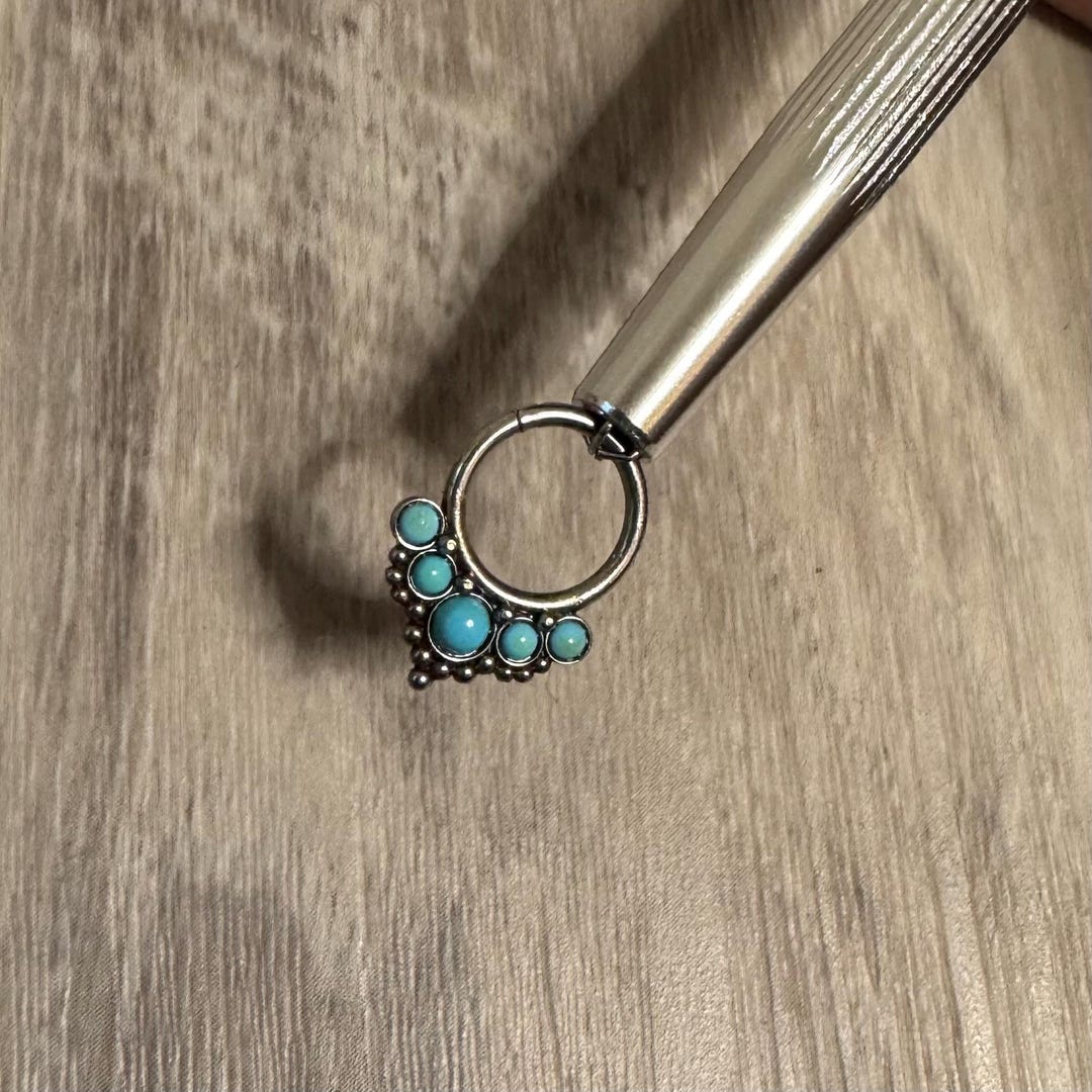 Turquoise Blue Septum Ring Clicker Body Jewelry - Etsy