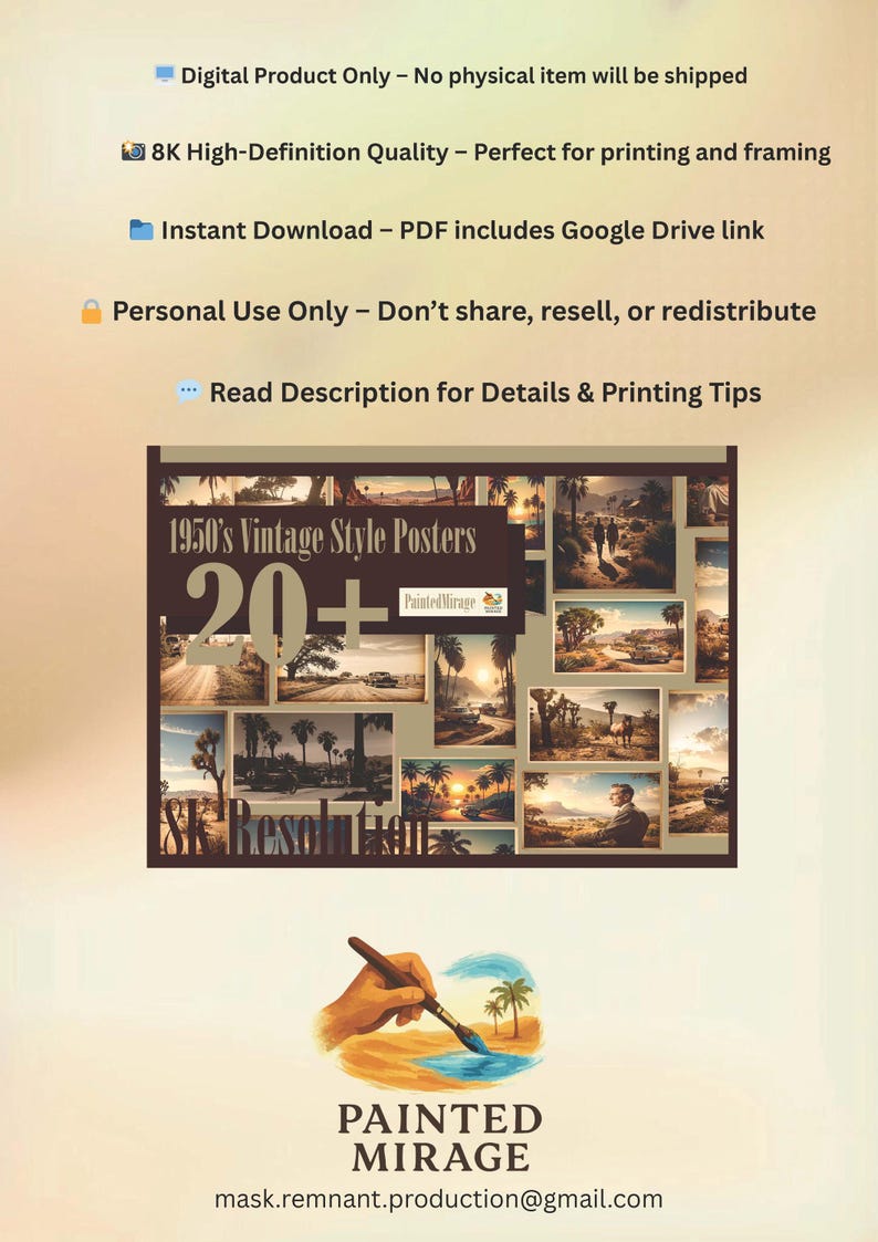 1950s Vintage Poster Collection – 20 Retro Wall Art Prints (8K ...