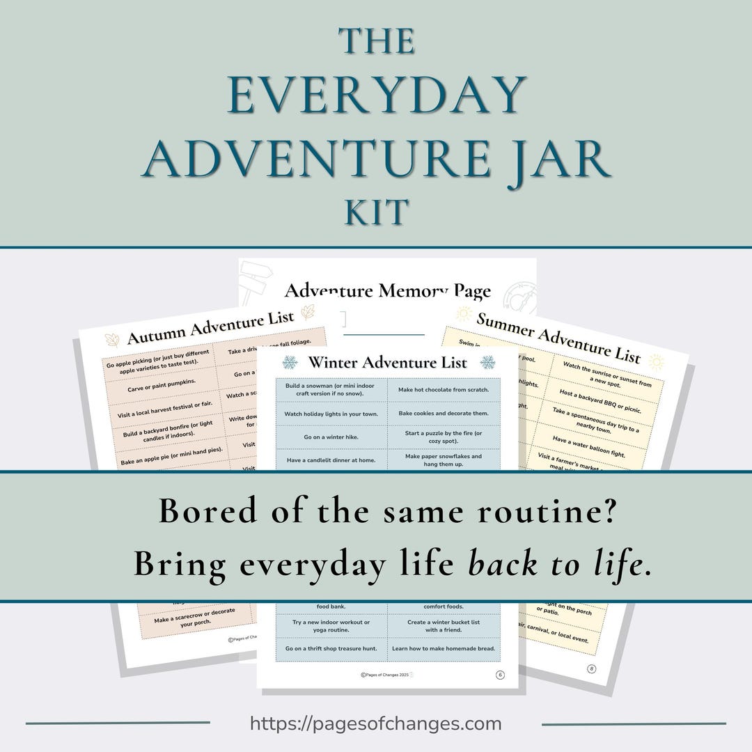 The Everyday Adventure Jar Kit | Printable Adventure Ideas | Self ...
