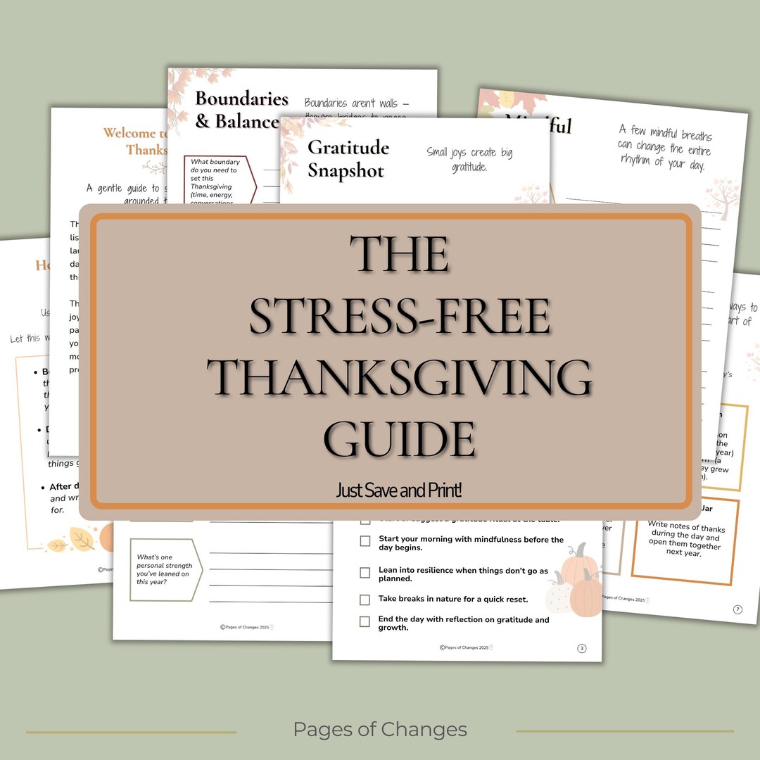 The Stress-free Thanksgiving Guide | Mindful Holiday Workbook ...