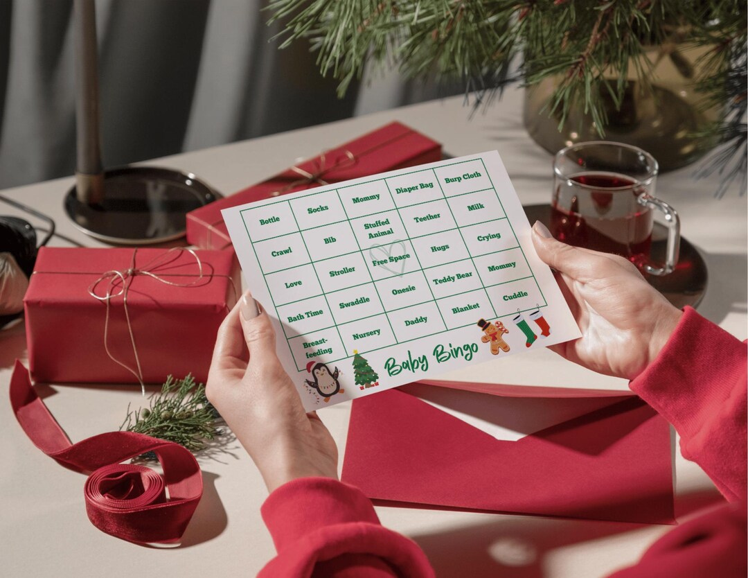 Christmas Baby Shower Bingo Game | 20 Printable Cards (digital Download ...