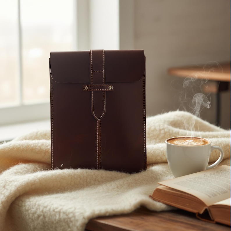 Dark Brown Leather Tablet Sleeve – Handmade iPad Notebook Case - Etsy