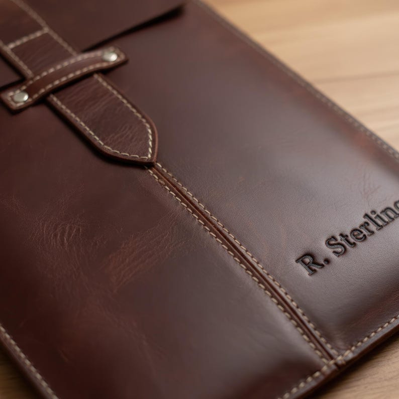 Dark Brown Leather Tablet Sleeve – Handmade iPad Notebook Case - Etsy