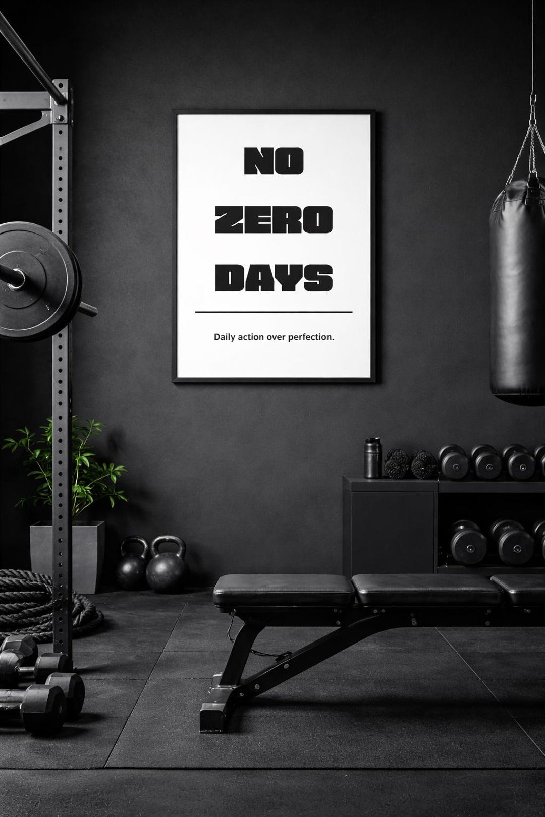 No Zero Days Poster Printable, Productivity Office Wall Art, Minimal ...