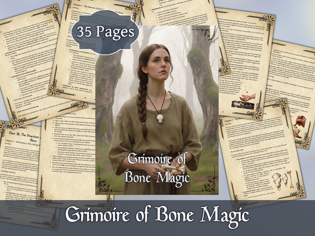 Grimoire of Bone Magic | Digital Book of Osteomancy | Printable PDF for ...