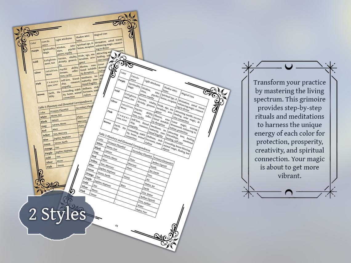 Grimoire of Magical Colors | Digital Color Magic Book for Witches ...