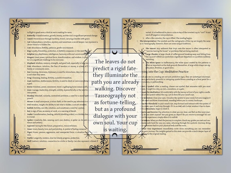 Grimoire of Tasseography | Digital Tea Leaf Reading Guide | Printable ...