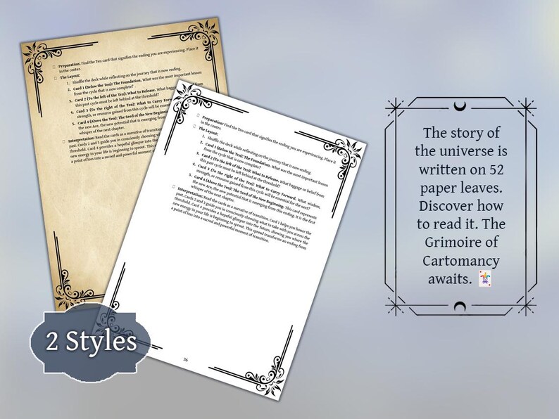 Grimoire of Cartomancy | Printable Guide to Playing Card Divination ...
