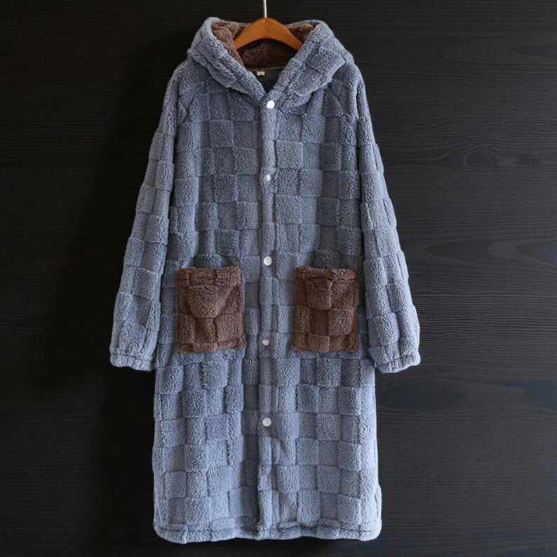 Cozy Fleece Hooded Long Robe for Women – Warm Plush Bathrobe With ...