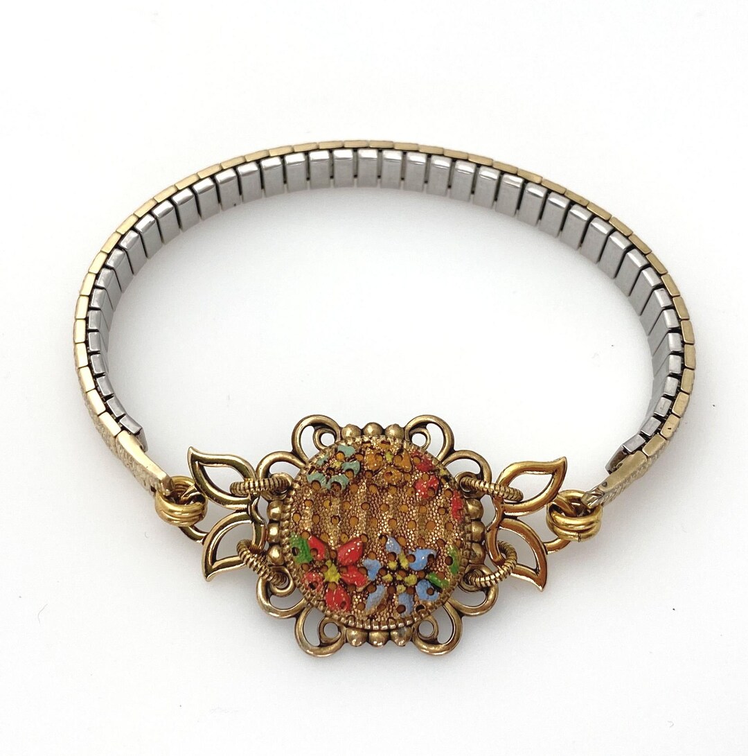Unique Jewelry Expansion Watch Band Bracelet One-of-a-kind Gifts Flower ...
