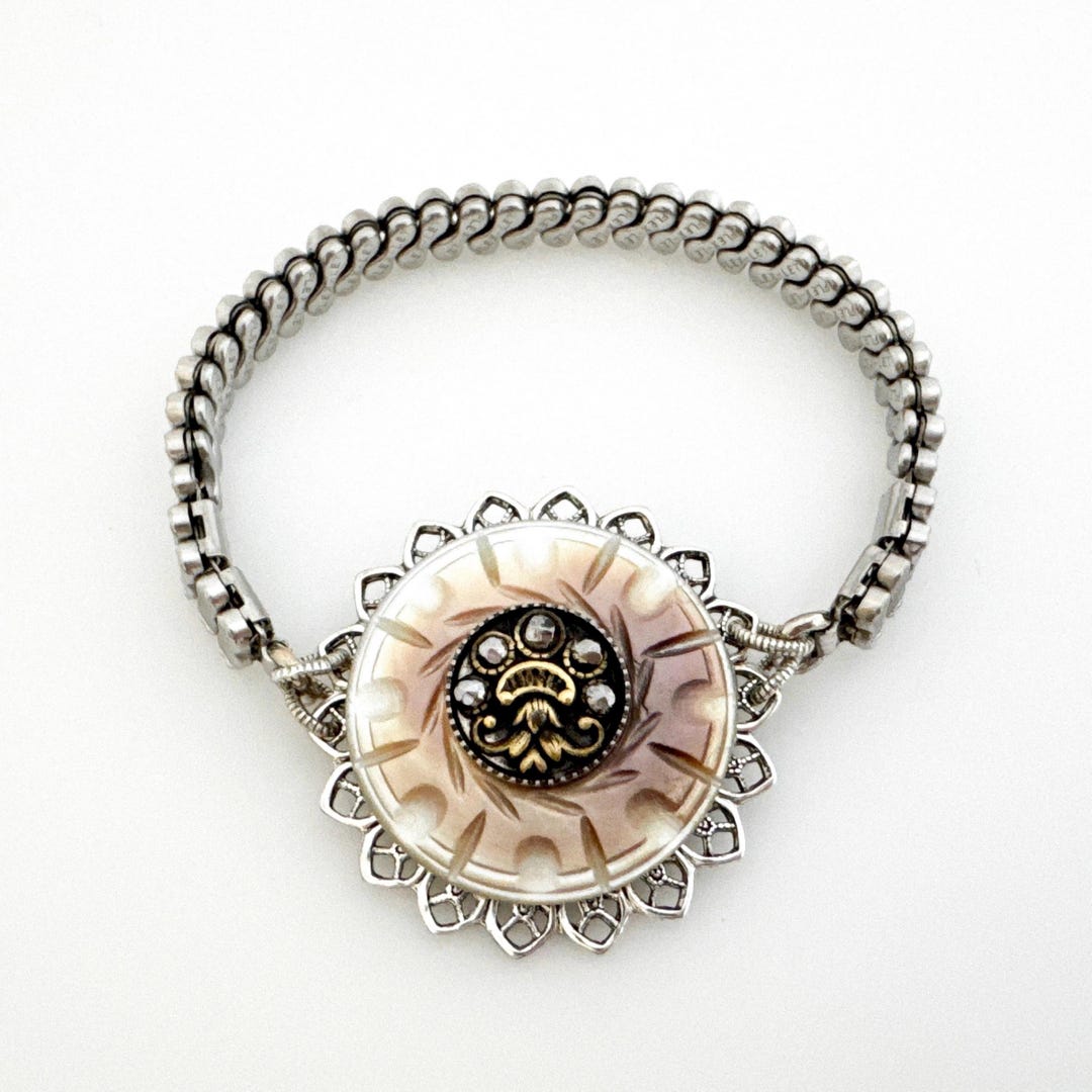 Unique Jewelry Watch Band Expansion Bracelet, Vintage Repurposed Mother ...