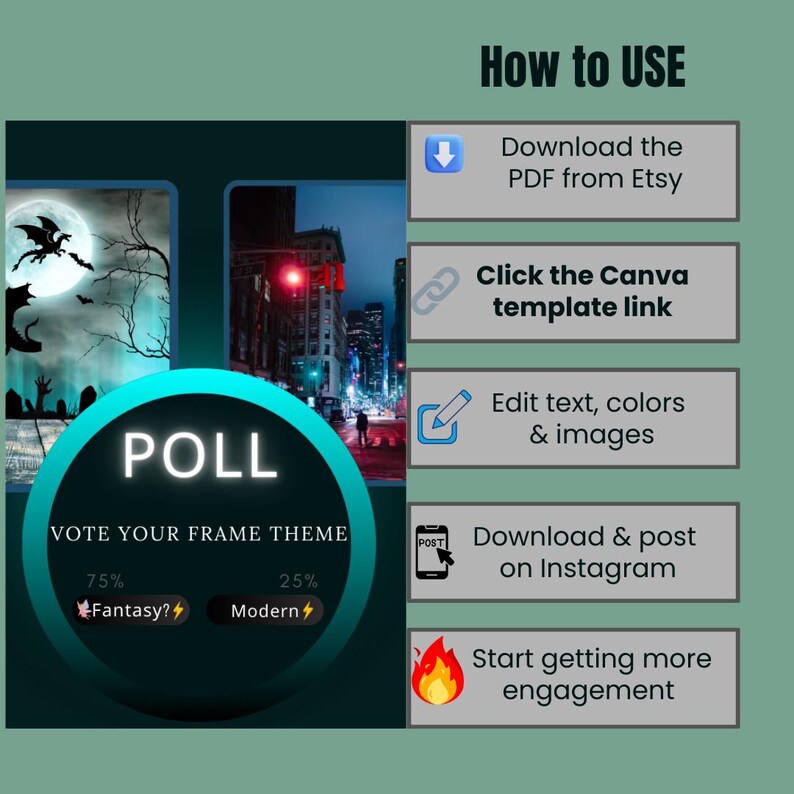 Editable Instagram Poll Template | Canva Story Design Kit | High ...