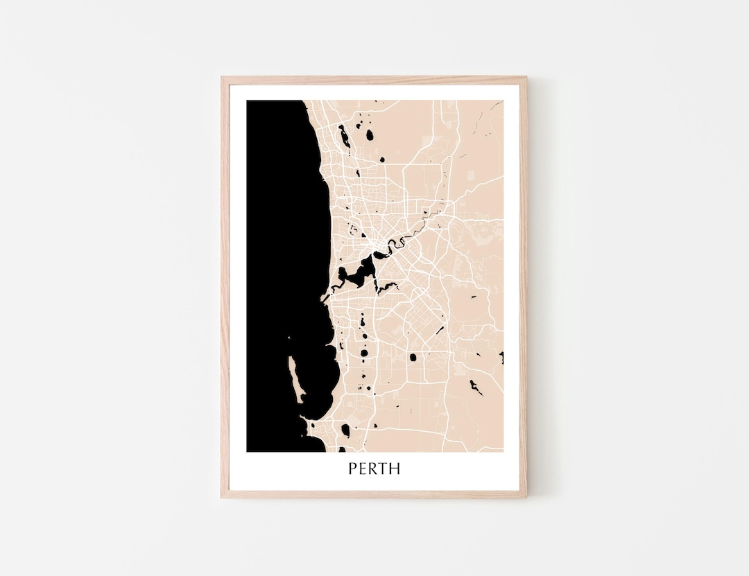 Perth Map Print, Perth City Map, Perth Art Print, Australia - Etsy