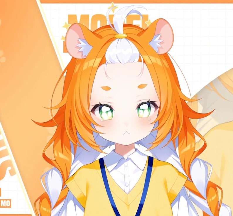 Pre-made Live2d Vtuber Avatar｜cute Orange Hair Hamster Girl Vtuber ...