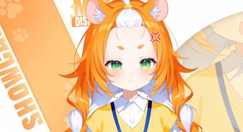 Pre-made Live2d Vtuber Avatar｜cute Orange Hair Hamster Girl Vtuber ...