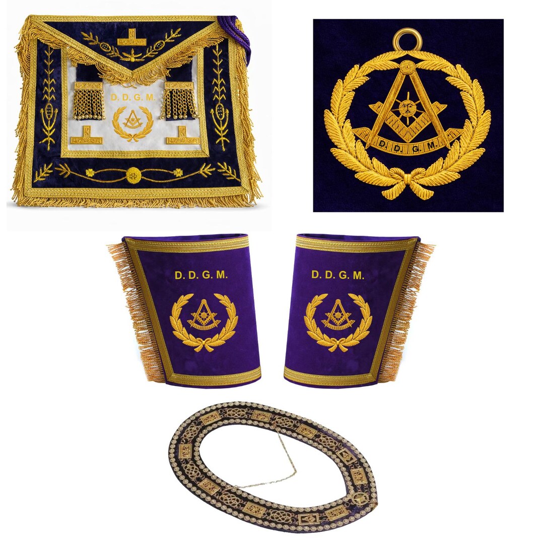 Masonic Deputy Grand Master Regalia Set | Hand-embroidered Lambskin ...