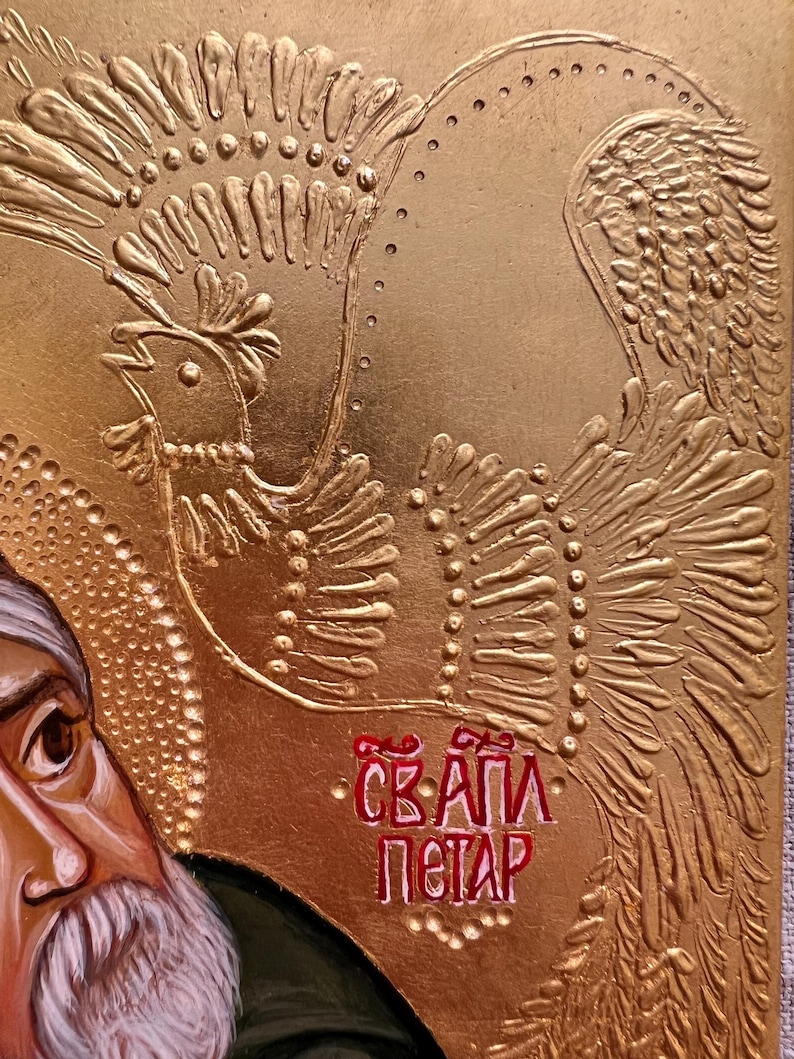 Saint Peter Icon – Egg Tempera, Gold Leaf, Linden Wood 12/15 Cm - Etsy