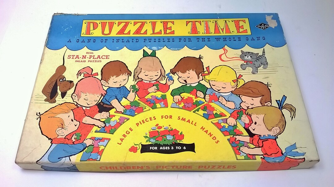 BUILT RITE Toy Puzzle Time A Gang of Inlaid Puzzles Vintage 1930s ...