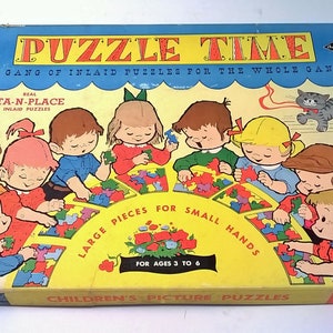 BUILT RITE Toy Puzzle Time A Gang of Inlaid Puzzles Vintage 1930s ...
