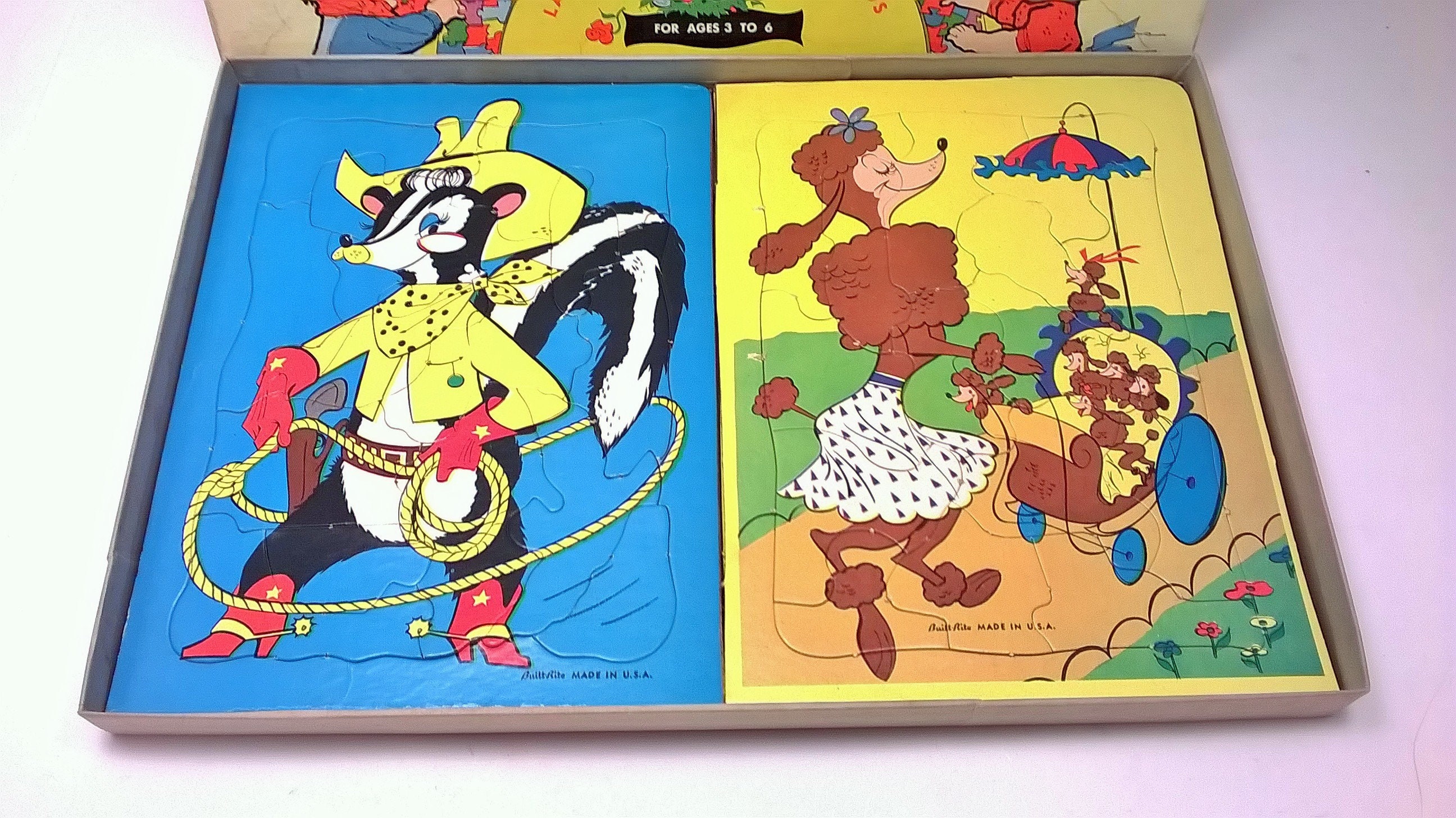 BUILT RITE Toy Puzzle Time A Gang of Inlaid Puzzles Vintage 1930s ...