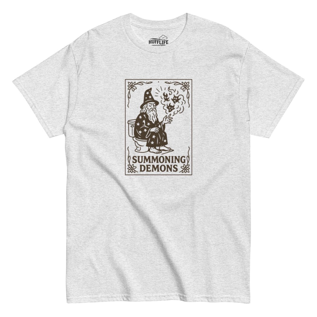 Summoning Demons Tee, Wizard Lore, Unisex, by HUFFLIFE - Etsy