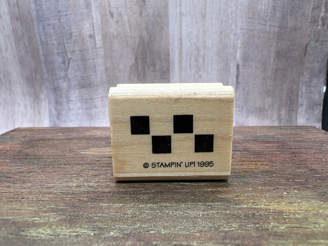Checkered Border Stamp Used Rubber Stamp View All Photos - Etsy