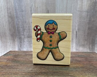 Gingerbread Man Rubber Stamp - Etsy