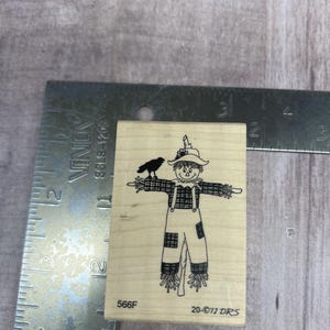 Scarecrow With Crow Rubber Stamp Used View All Photos DRS - Etsy
