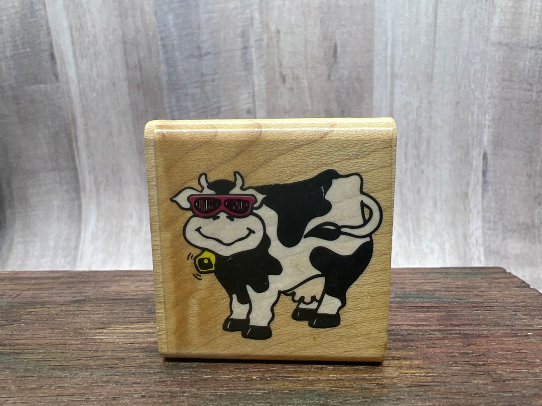 Cow Used Rubber Stamp View All of the Photos Rubber Stampede 736C - Etsy