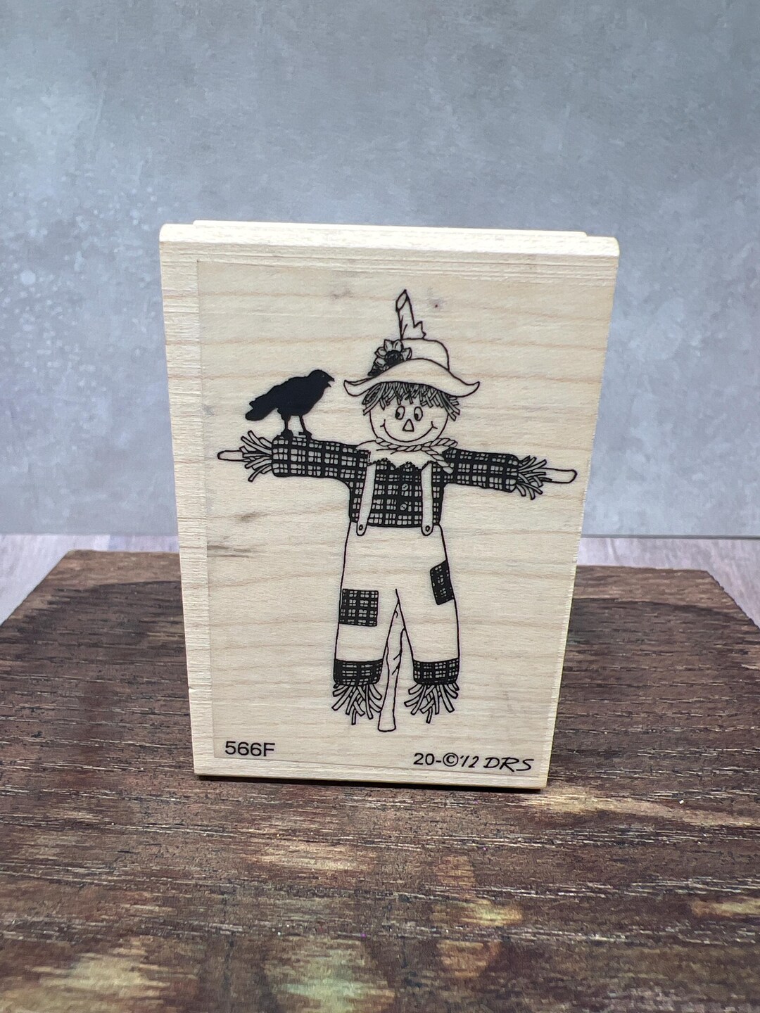 Scarecrow With Crow Rubber Stamp Used View All Photos DRS - Etsy
