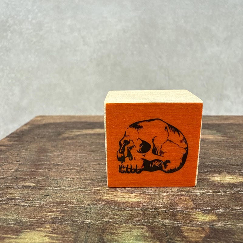Skull Rubber Stamp - Etsy
