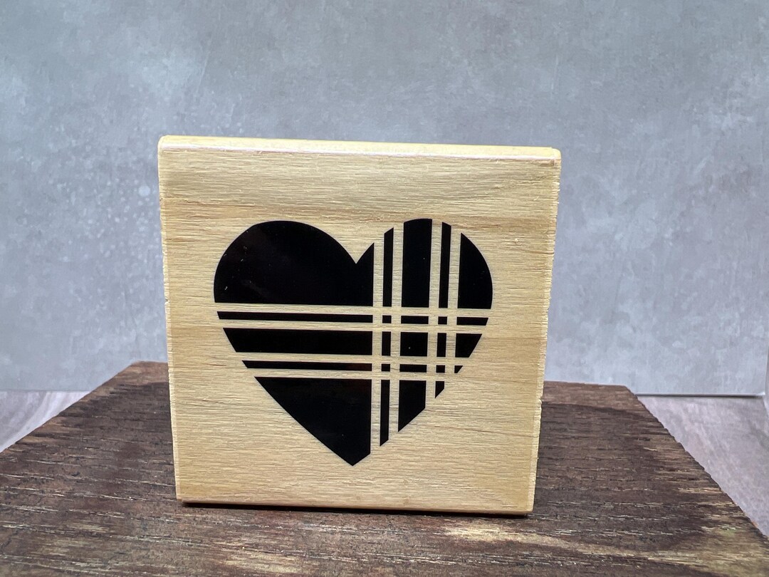 Plaid Heart USED Rubber Stamp View All Photos - Etsy