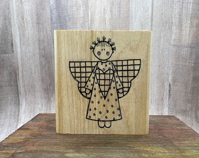 Folk Art Angel USED Rubber Stamp View All Photos Imagination G214 - Etsy