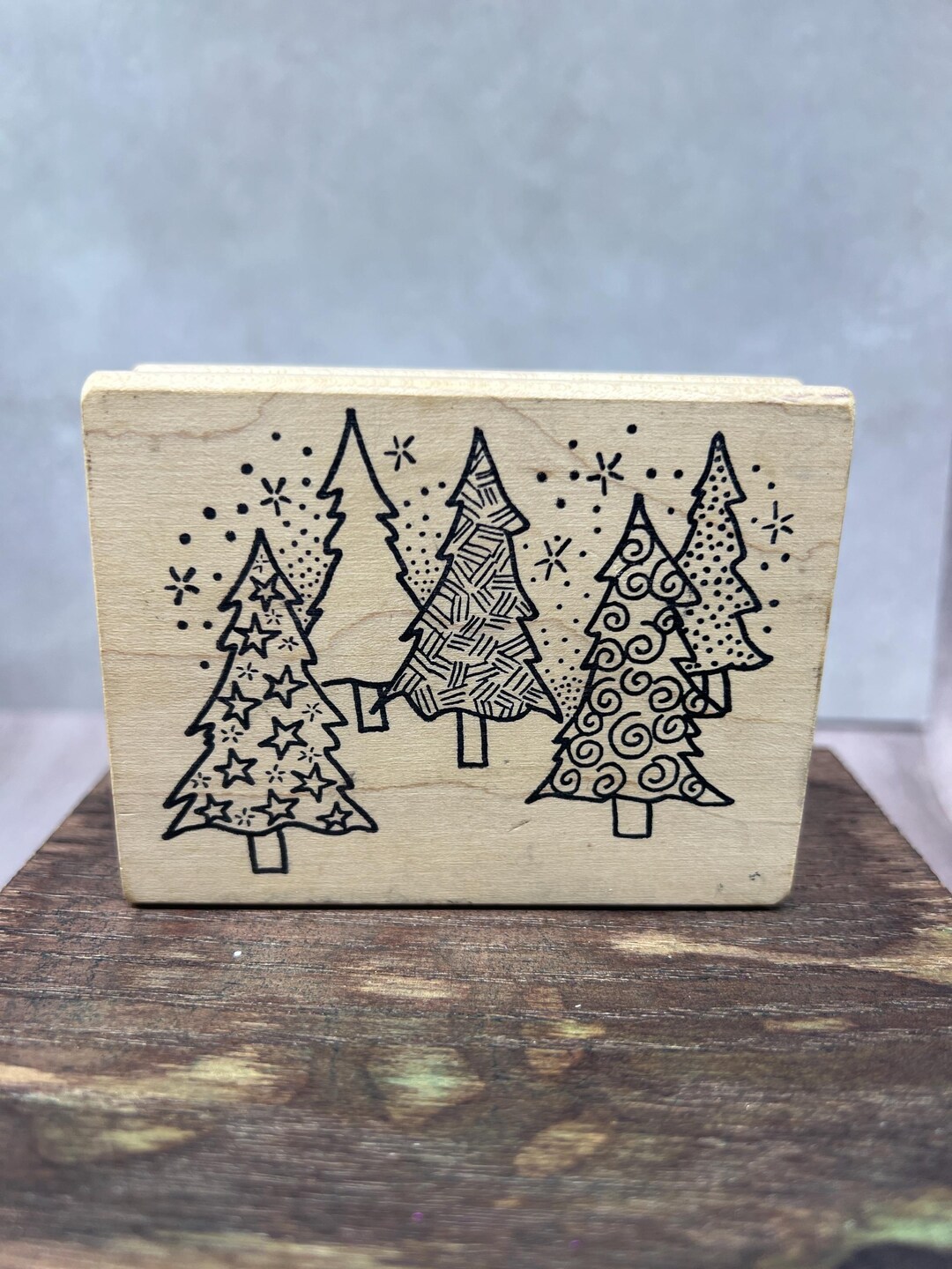 Patterned Trees USED Rubber Stamp View All Photos - Etsy