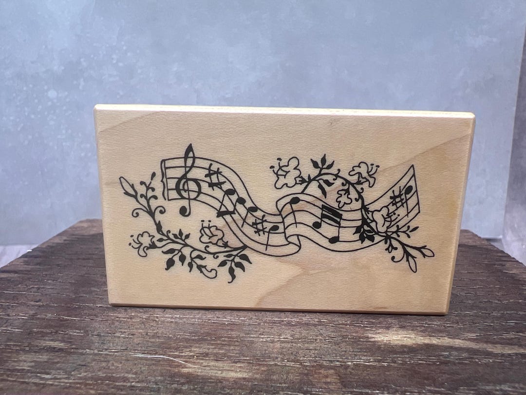 Music Notes USED Rubber Stamp View Photos PSX E 530 - Etsy