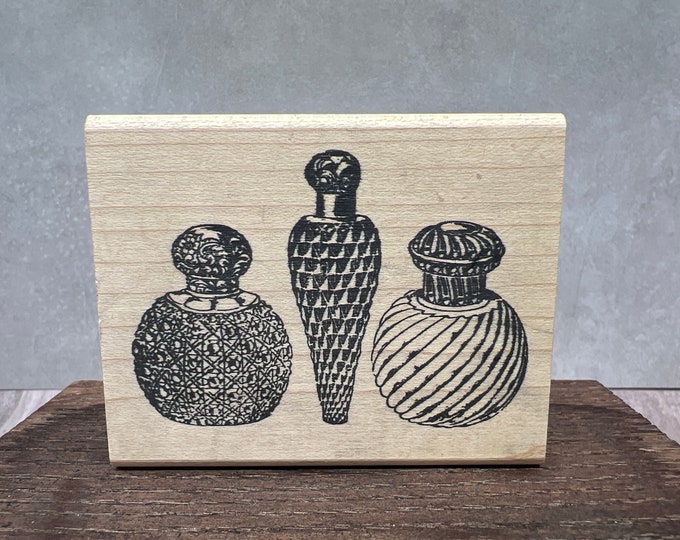 Perfume Bottles Rubber Stamp Used View All Photos Just for Fun - Etsy